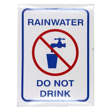 Rainwater - Do Not Drink Sticker | Kingspan Water Tanks